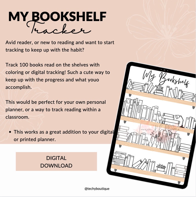 My Bookshelf Book Tracker 100 Books Reading Log Coloring Sheet Reading ...