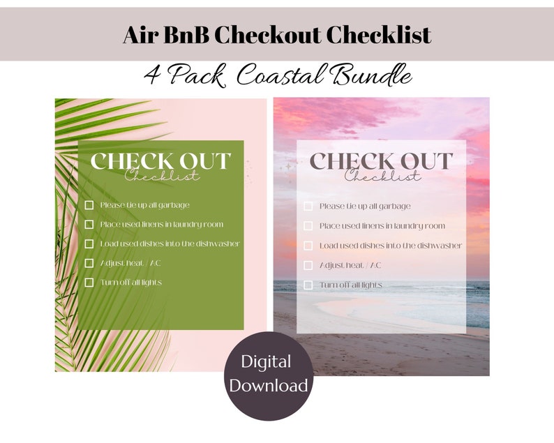 Air Bnb Checkout Checklists for Guests to Download, Checklist Before ...