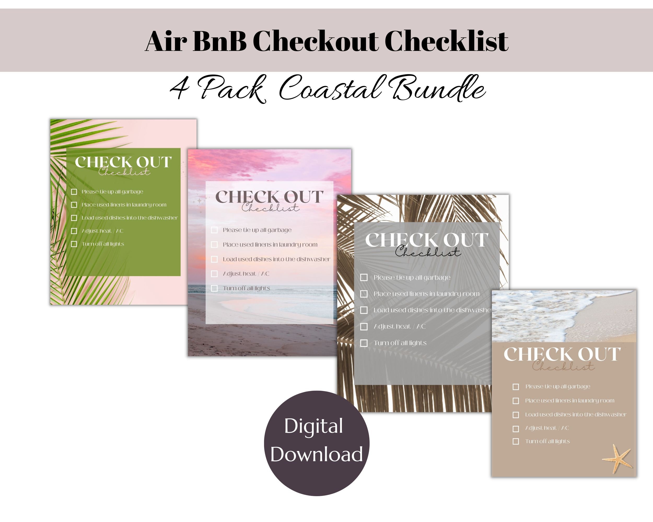 Air Bnb Checkout Checklists for Guests to Download, Checklist Before ...