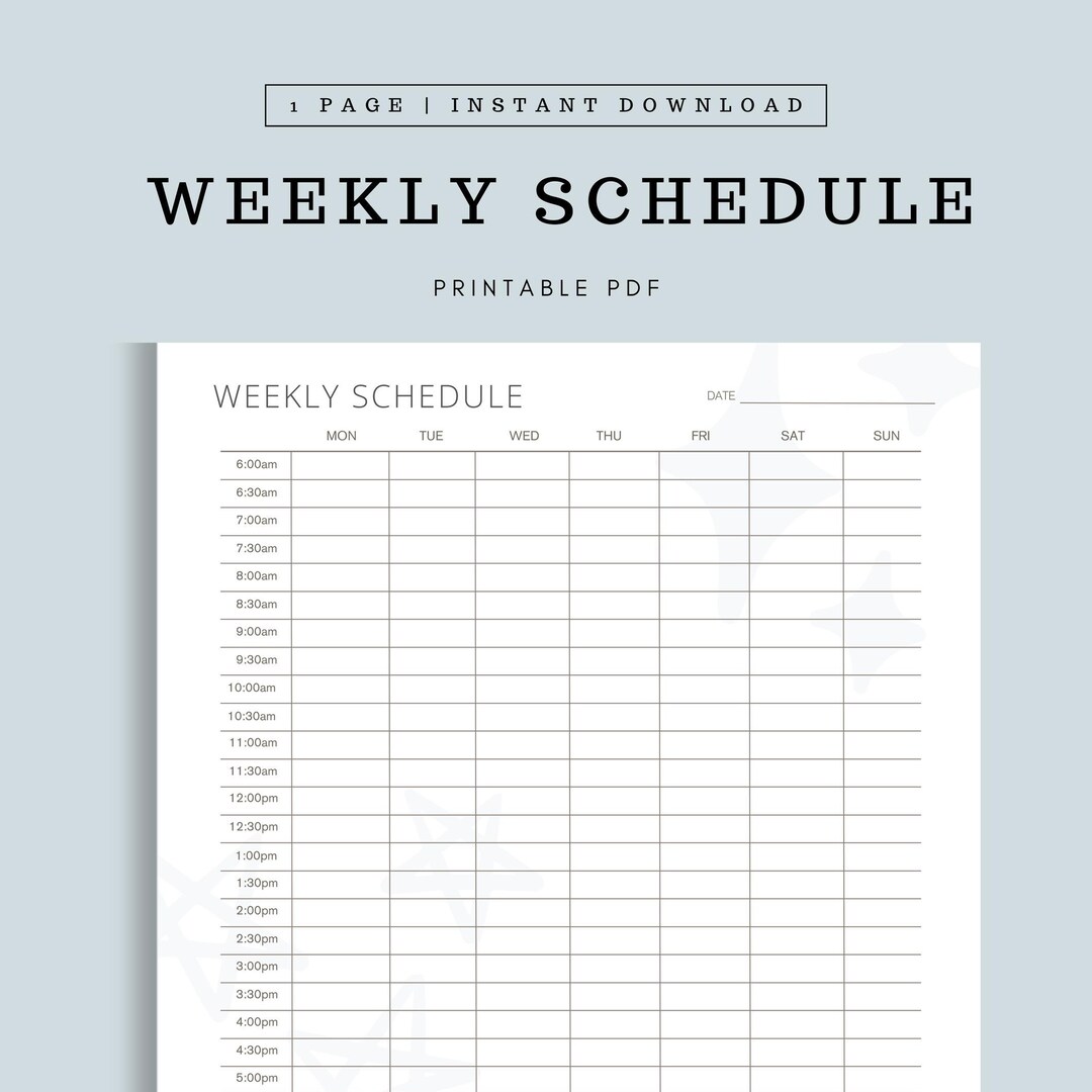 Weekly Time Blocking Planner | Digital Schedule Template | Printable ...