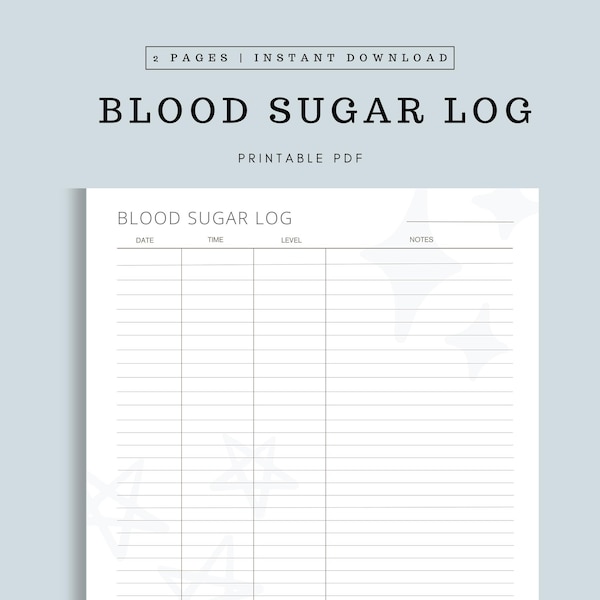 Printable Sugar Level Chart - Etsy