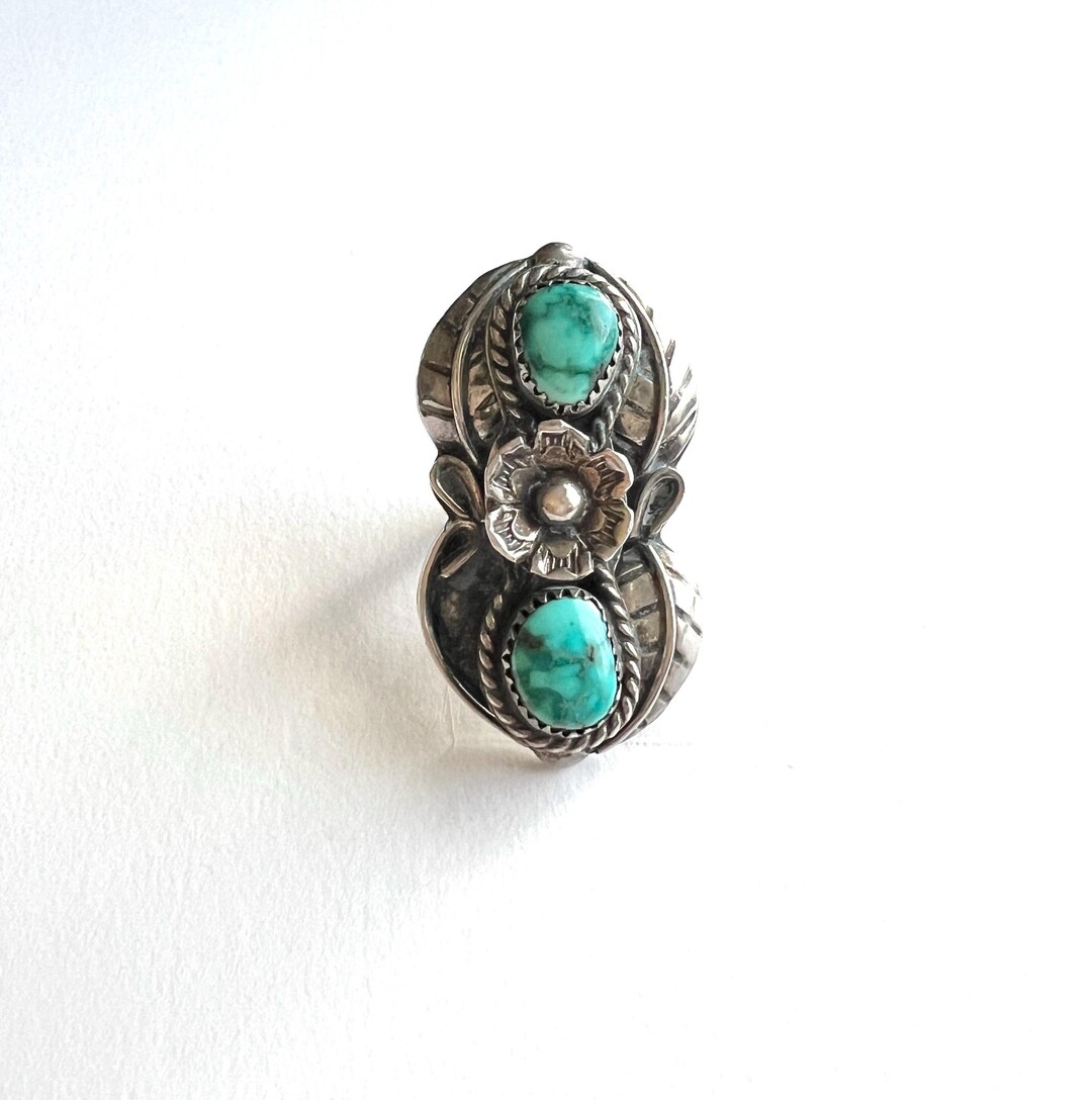 Vintage Large Sterling Silver Squash Blossom Ring, Size 6.5 - Etsy