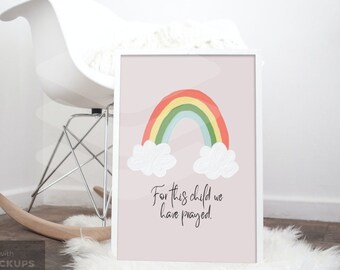 For This Child We Have Prayed, Large Poster Printable, 24x36, Nursery ...