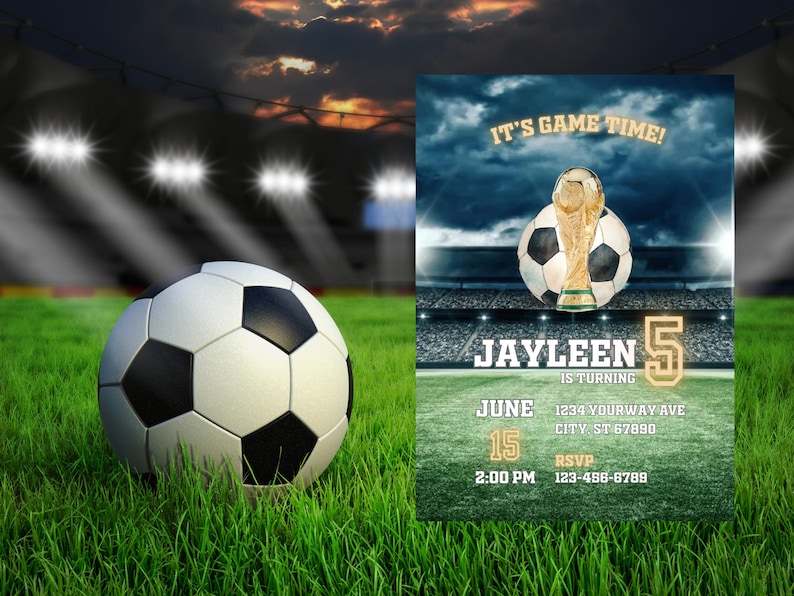 World Cup Birthday Invitation| Editable Digital Template (digital ...