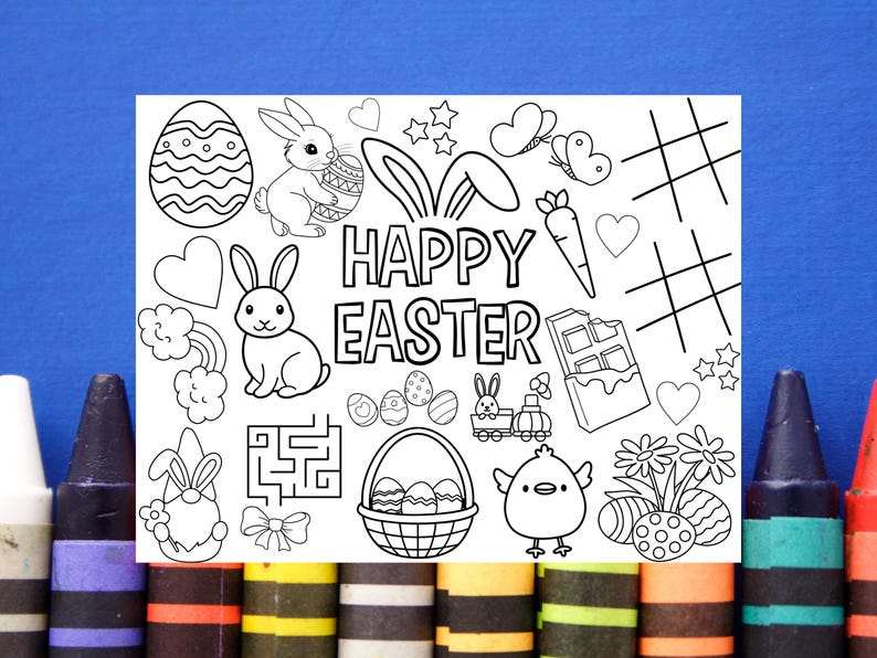 Easter Coloring Page: Fun Kids Activity (digital Download) - Etsy