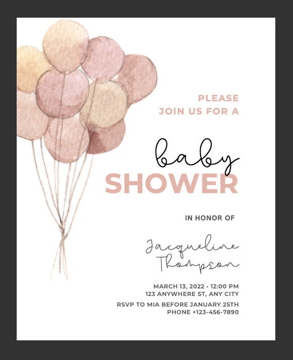 Simple Baby Shower Invitation girl - Etsy