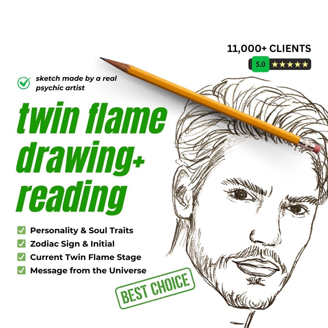Twin Flame Psychic Drawing and Reading | Soulmate Sketch - Etsy