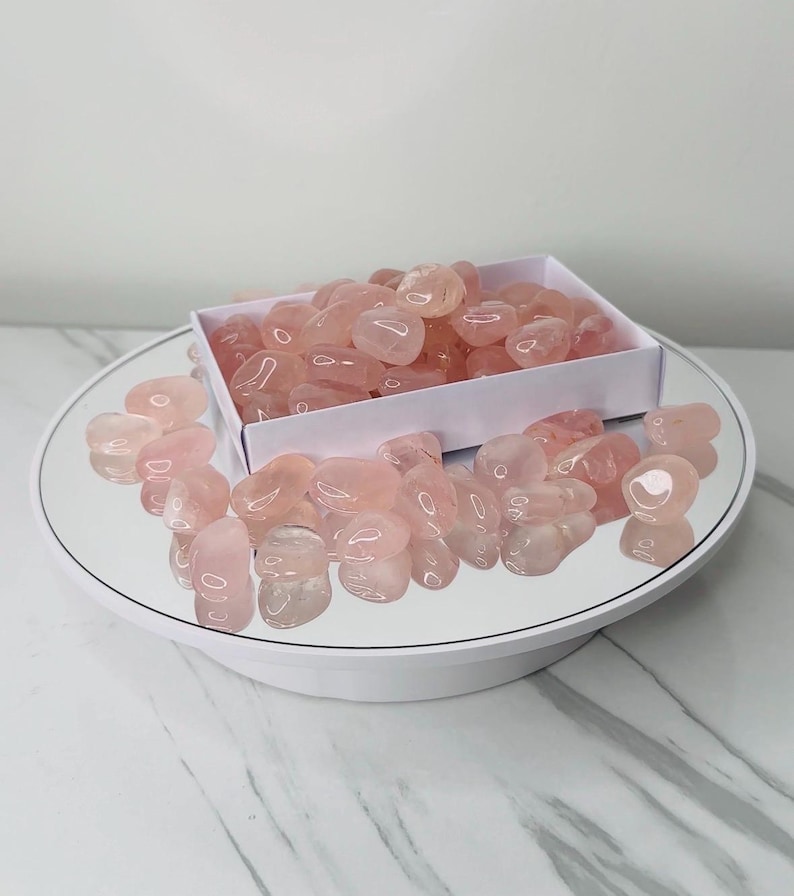 High Quality Tumbled Pink Quartz Stones by the Pound | 3/4 Inch Rose ...