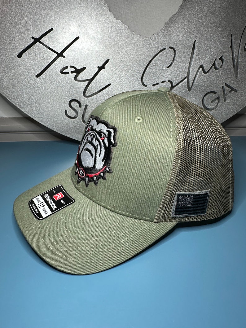 Dawg Face With United States Flag on OD Green Hat. - Etsy