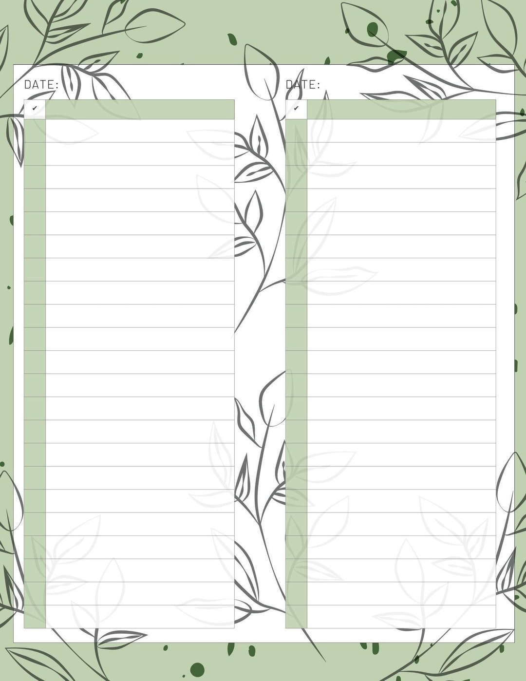 CUTE To-do List I Planner I Green Plant | 8.5x11 I Printable Download ...