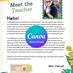 EDITABLE Meet the Teacher Letter Templates | Jungle Themed | Elementary ...