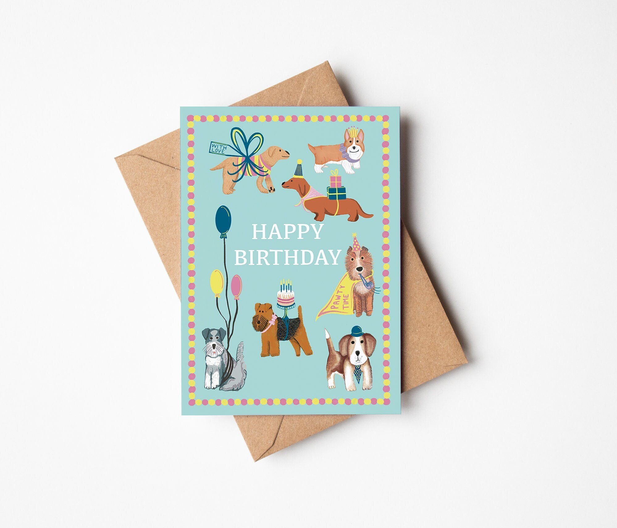 Illustrated Dog Birthday Card | A6 Greeting Card - Etsy
