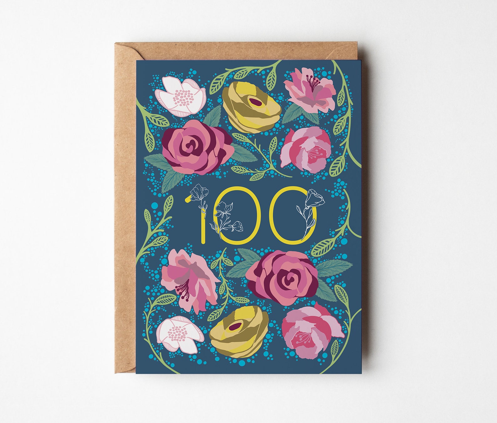 100th Birthday Card, Milestone Gift, Greeting Cards, Can Post Directly ...