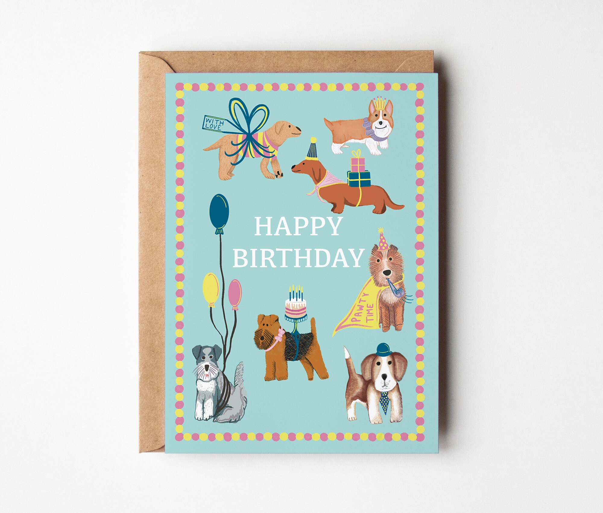 Illustrated Dog Birthday Card | A6 Greeting Card - Etsy