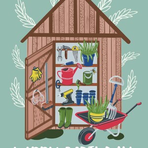 Happy Birthday Card, Plants and Garden Shed, DIY and Gardener Toolbox ...