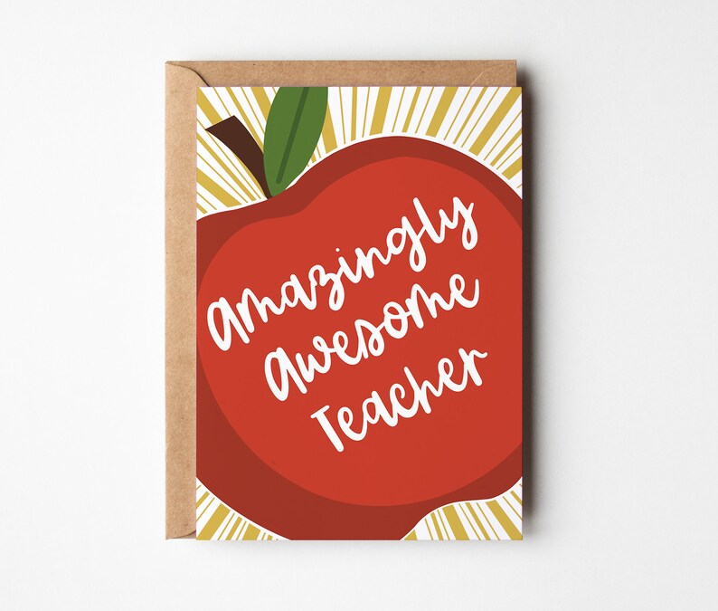 Teacher Thank You Card Show Appreciation End of Term Gift - Etsy