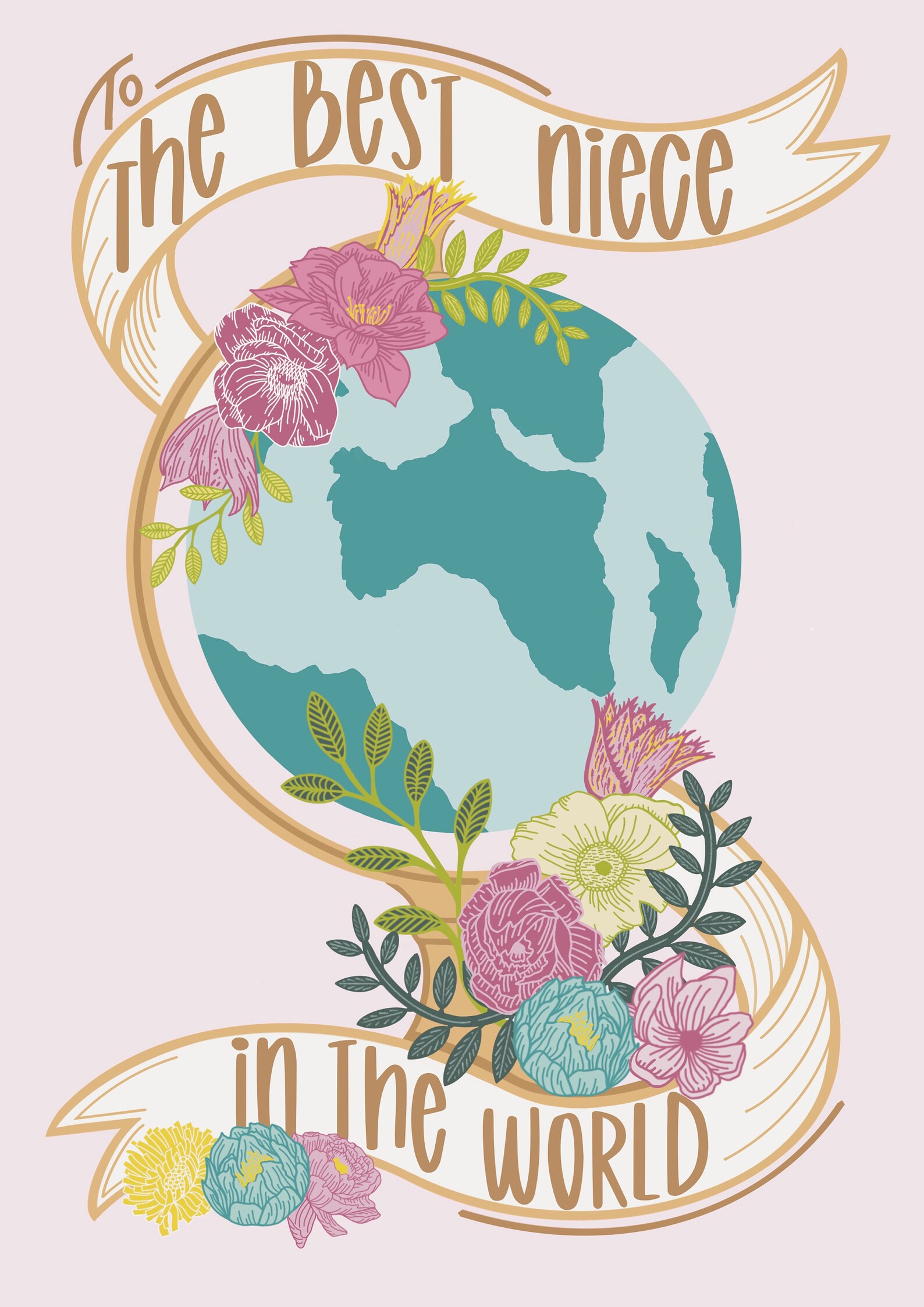 Niece Greetings Card Happy Birthday Best in the World - Etsy