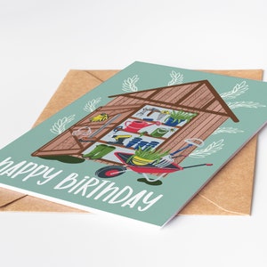 Happy Birthday Card, Plants and Garden Shed, DIY and Gardener Toolbox ...