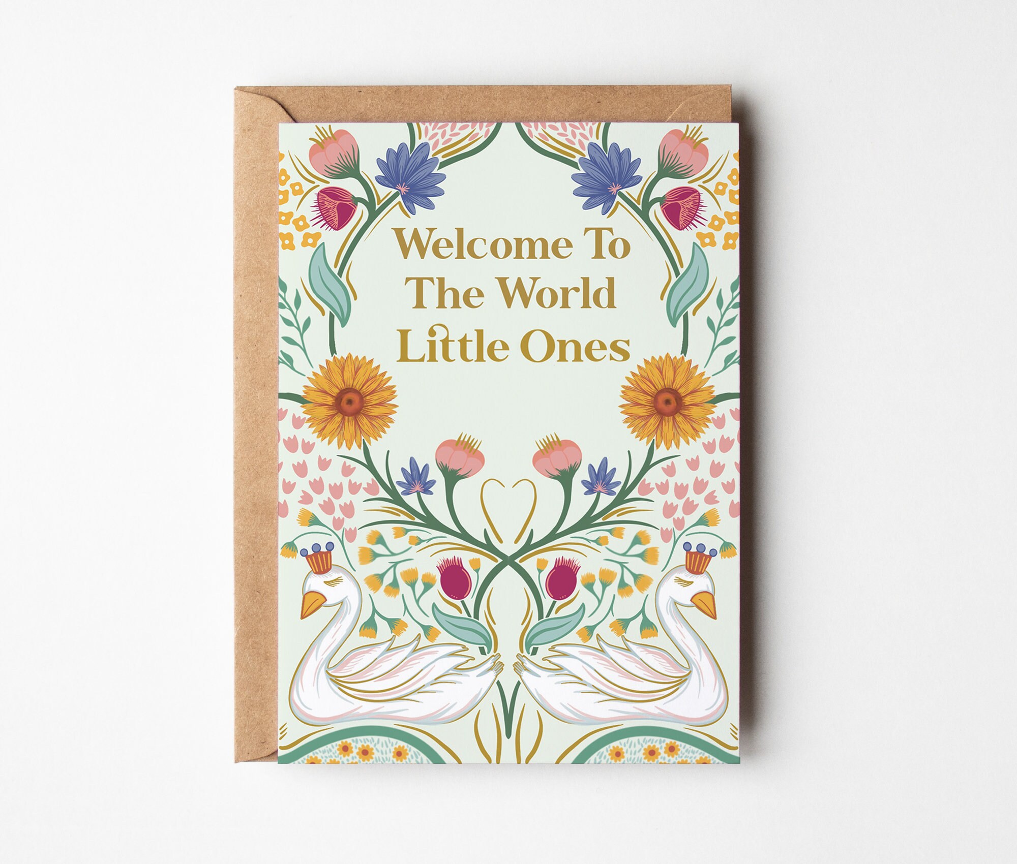 Floral Twins Baby Card | Congrats New Babies - Etsy