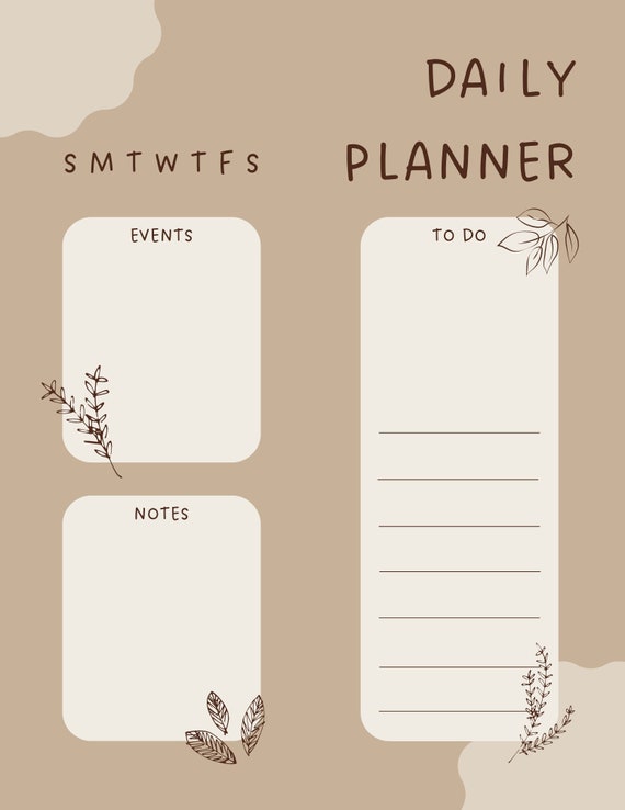 Aesthetic Daily Planner - Etsy