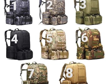 55L Military Style Tactical Bag for Camping Hiking Trekking Hunting Bug ...