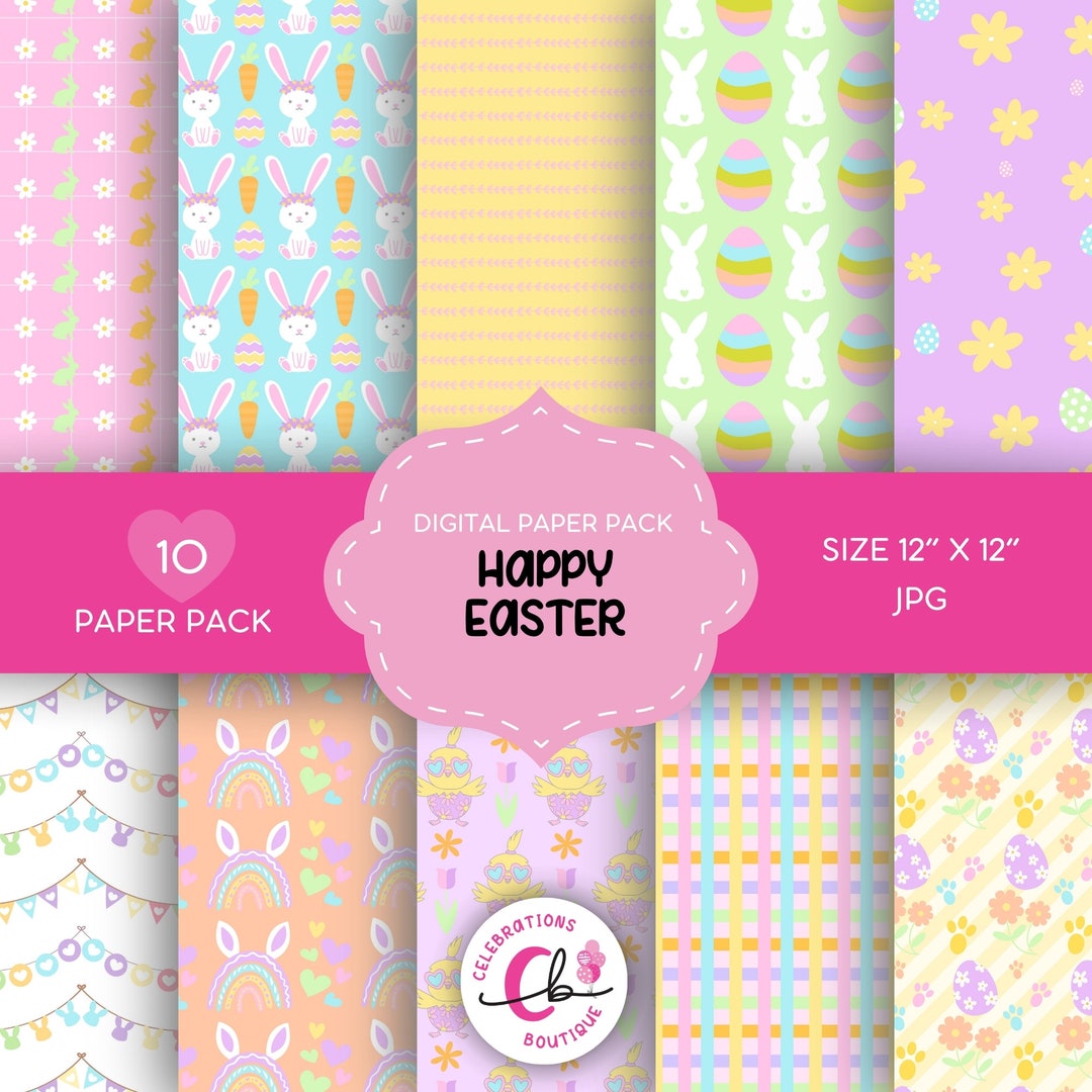 Happy Easter, Easter, Spring, Easter Digital Paper, Happy Easter ...