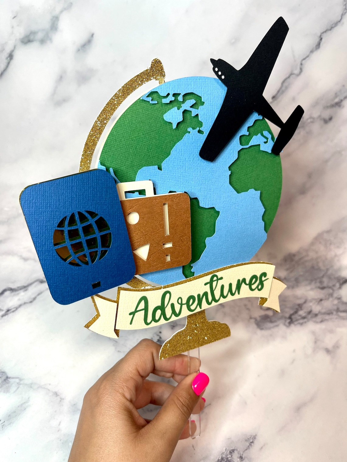 Traveler Cake Topper, Traveler, Travel, World Cake Topper, Travel Cake ...