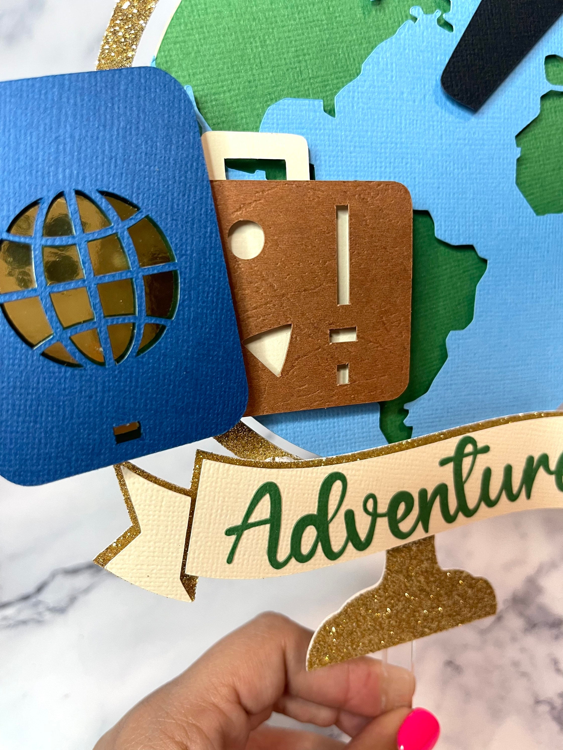 Traveler Cake Topper, Traveler, Travel, World Cake Topper, Travel Cake ...