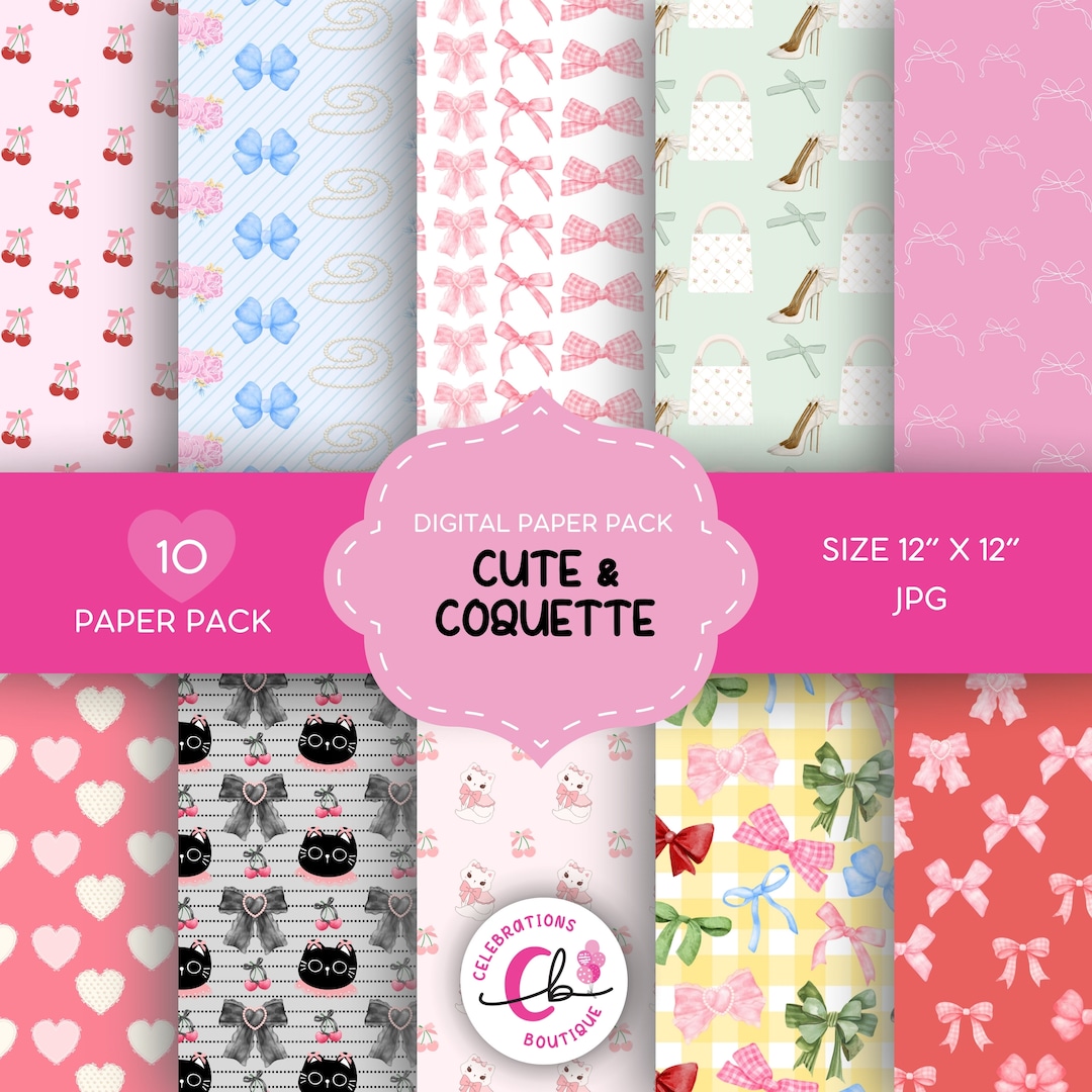 Coquette, Coquette Digital Paper, Coquette Design, Coquette Art ...