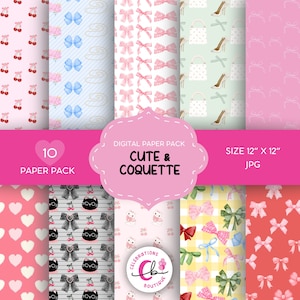 Coquette, Coquette Digital Paper, Coquette Design, Coquette Art ...