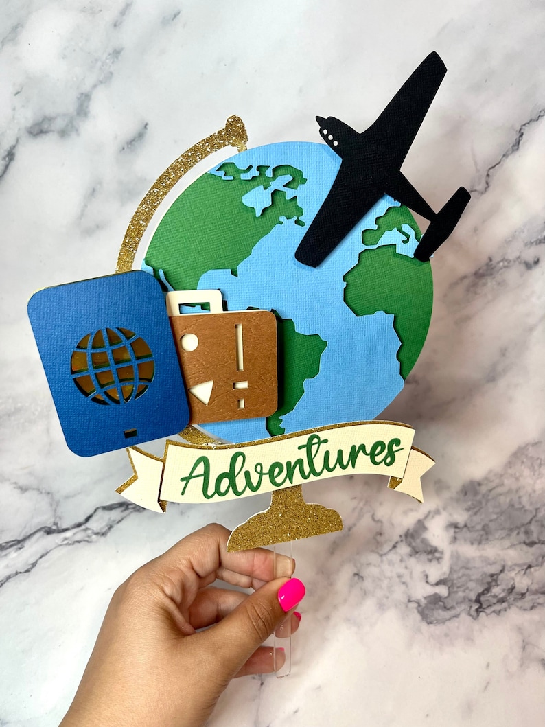 Traveler Cake Topper, Traveler, Travel, World Cake Topper, Travel Cake ...