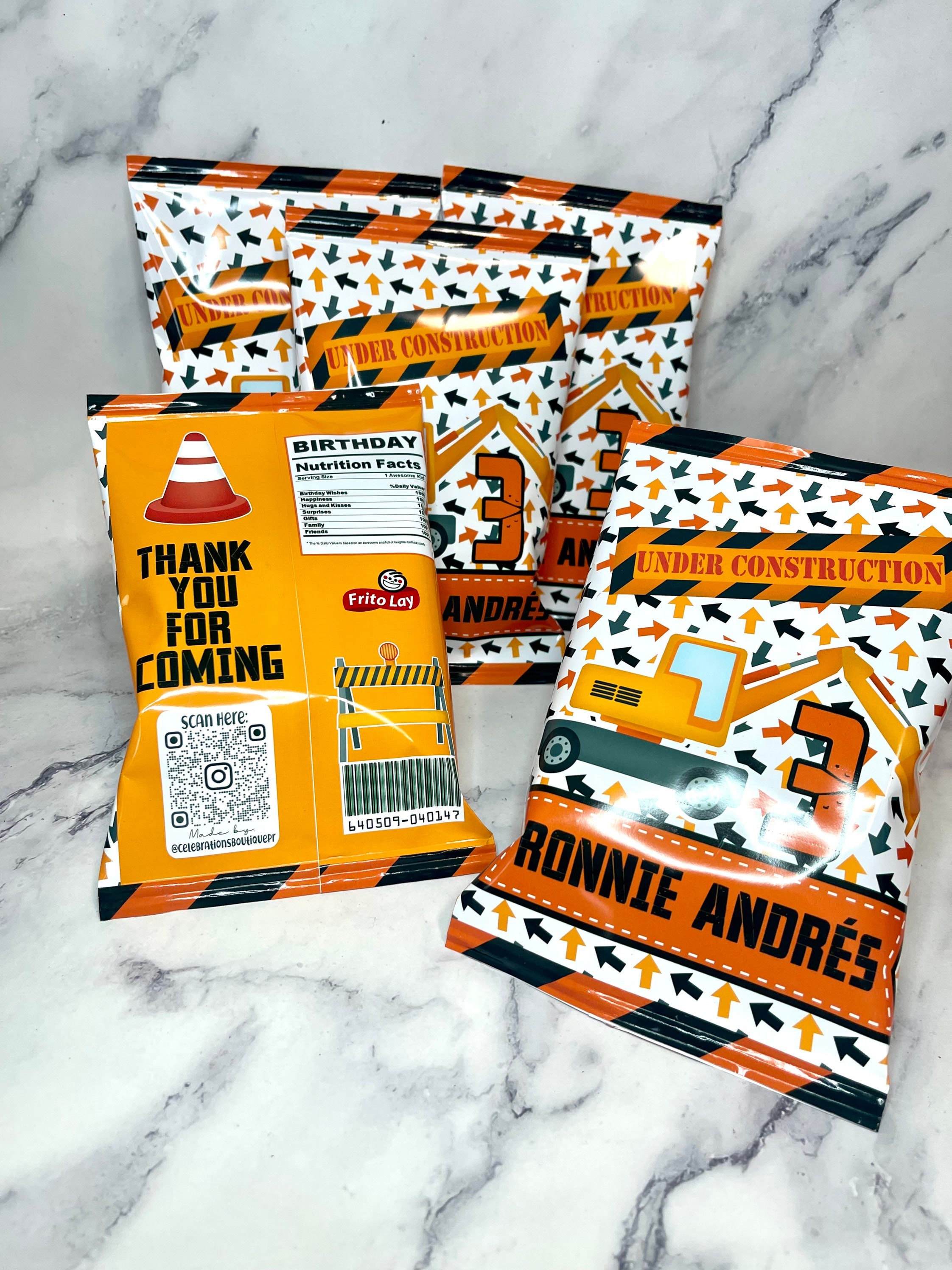 Construction, Construction Chip Bags, Under Construction, Personalized ...