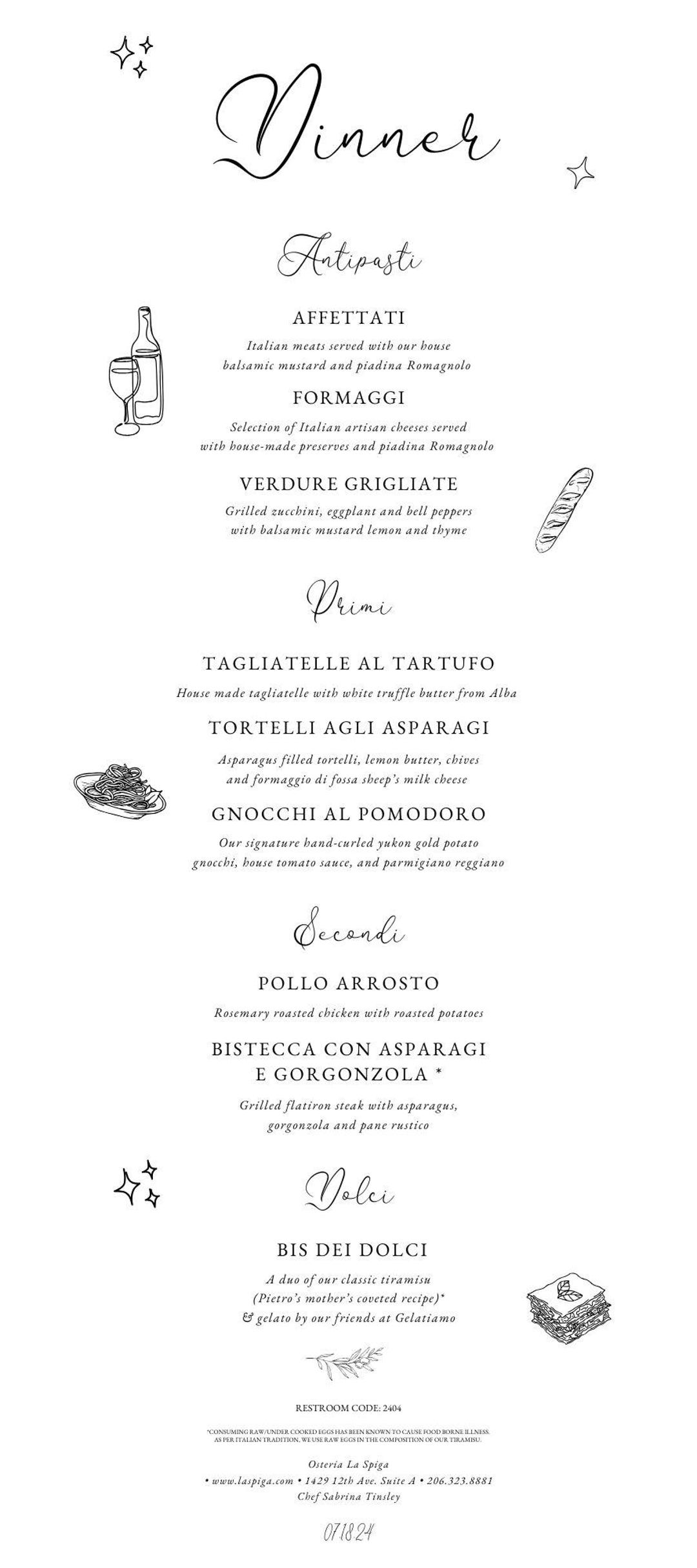 Dinner Menu Template - Etsy