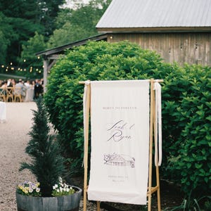 Fabric Linen Welcome Sign Welcome Sign Fabric Sign Wedding Sign Wedding ...