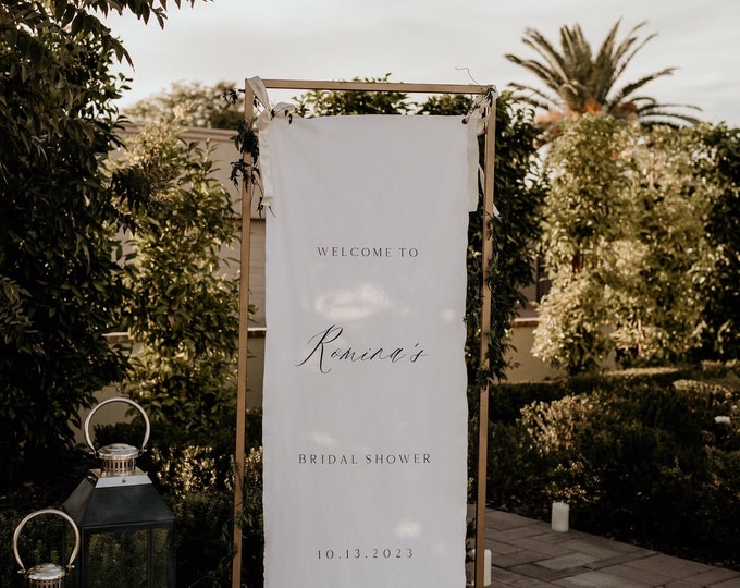Fabric Linen Welcome Sign Welcome Sign Bridal Shower Sign Wedding ...