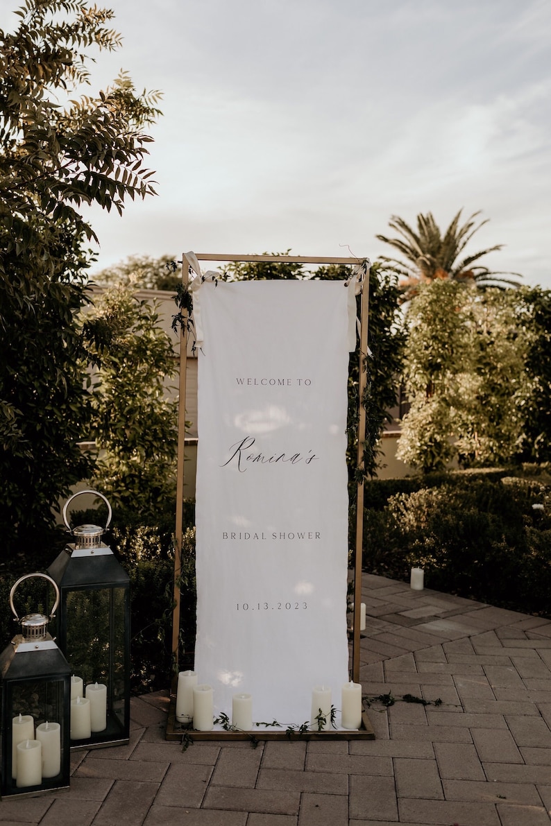 Fabric Linen Welcome Sign Welcome Sign Baby Shower Sign Shower Welcome ...