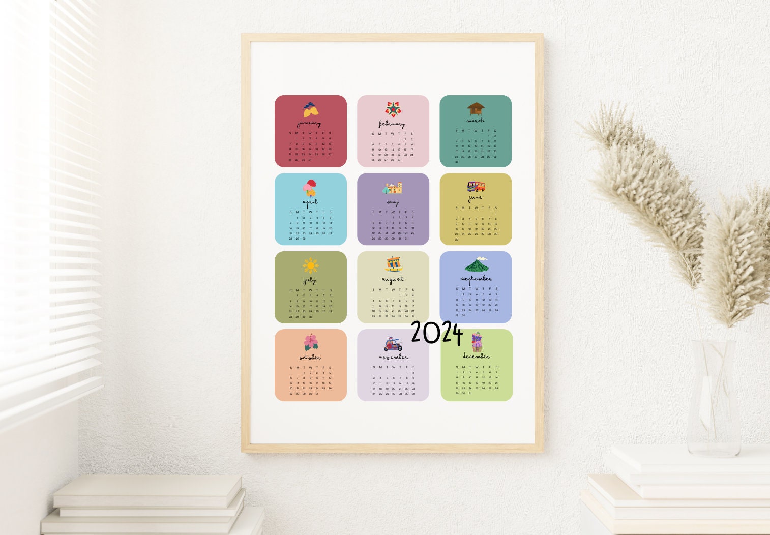 2024 Pinoy Wall Calendar, 2024 Year at a Glance, 2024 Wall Calendar ...
