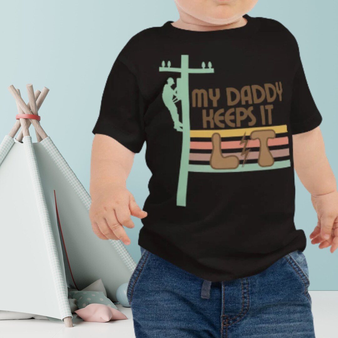 Linemans Kid T-shirt | Linekid Tshirt | Electricians Kid Tee | Lineman ...