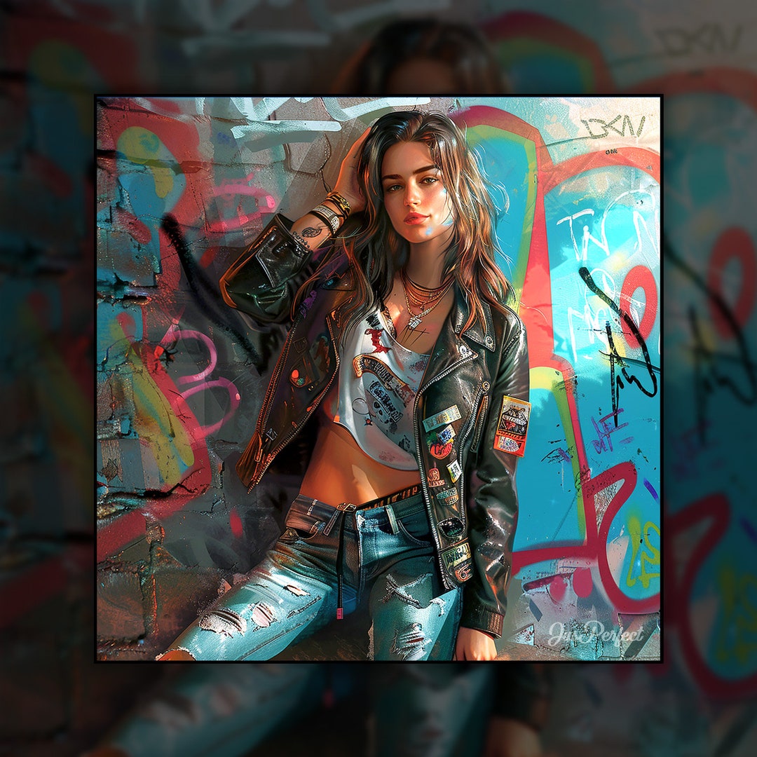 Punk Babe Digital Art | Girl Art | Punk Digital Art | Urban Art | Cool ...