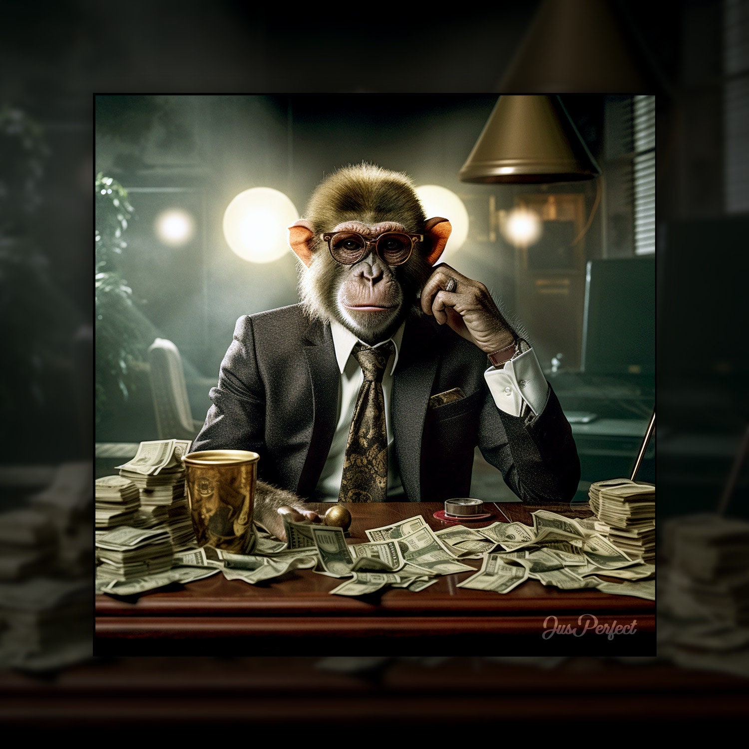 Boss Monkey Digital Art | Monkey Art | Animal Digital Art | Vintage Art ...