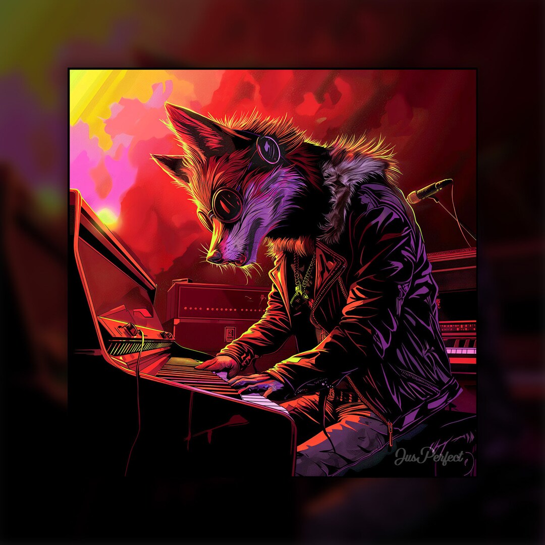 Piano Fox Digital Art | Music Art | Animal Digital Art | Band Art ...