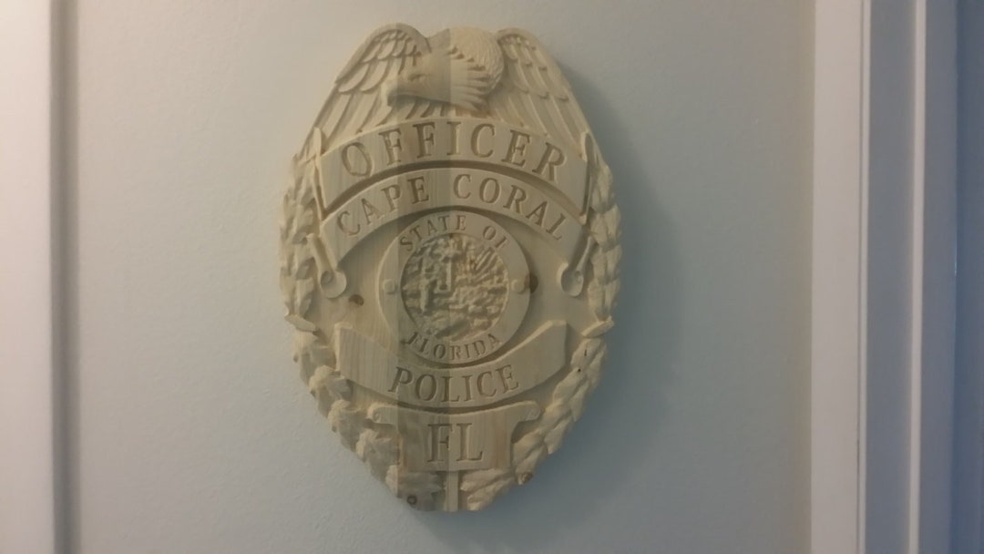 Personalized Cape Coral Police Badge: 3D Carved Wood Sign - Etsy