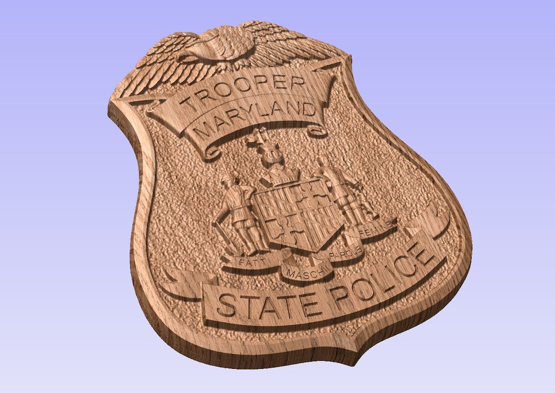 Personalized Maryland State Police Badge – Carved Wood Sign - Etsy