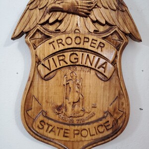 Virginia State Trooper Badge - 3D V CARVED - Personalized Police Badge ...