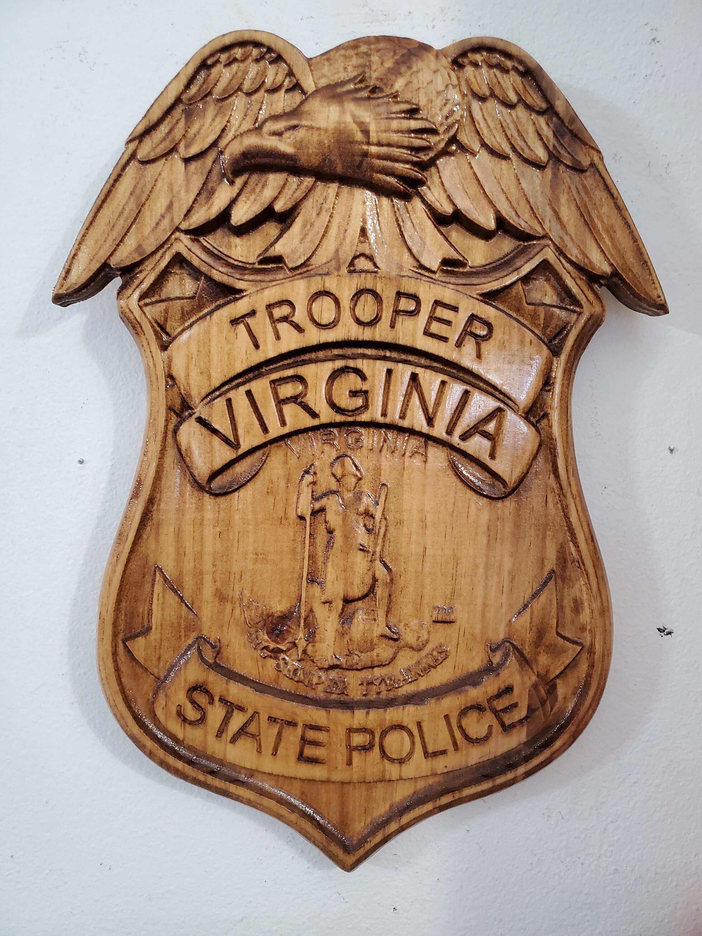 Virginia State Trooper Badge - 3D V CARVED - Personalized Police Badge ...