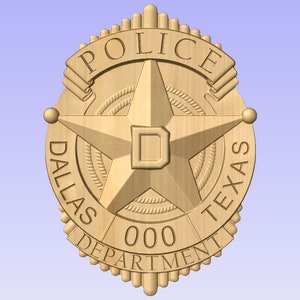New Custom Dallas Police Officer Badge - Personalized Badge 3d V Carved ...