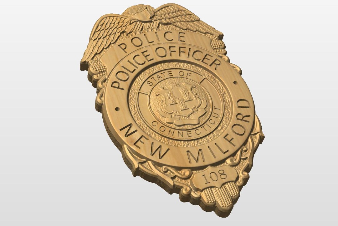 Personalized New Milford Connecticut Police Badge V Carved Wood Sign - Etsy