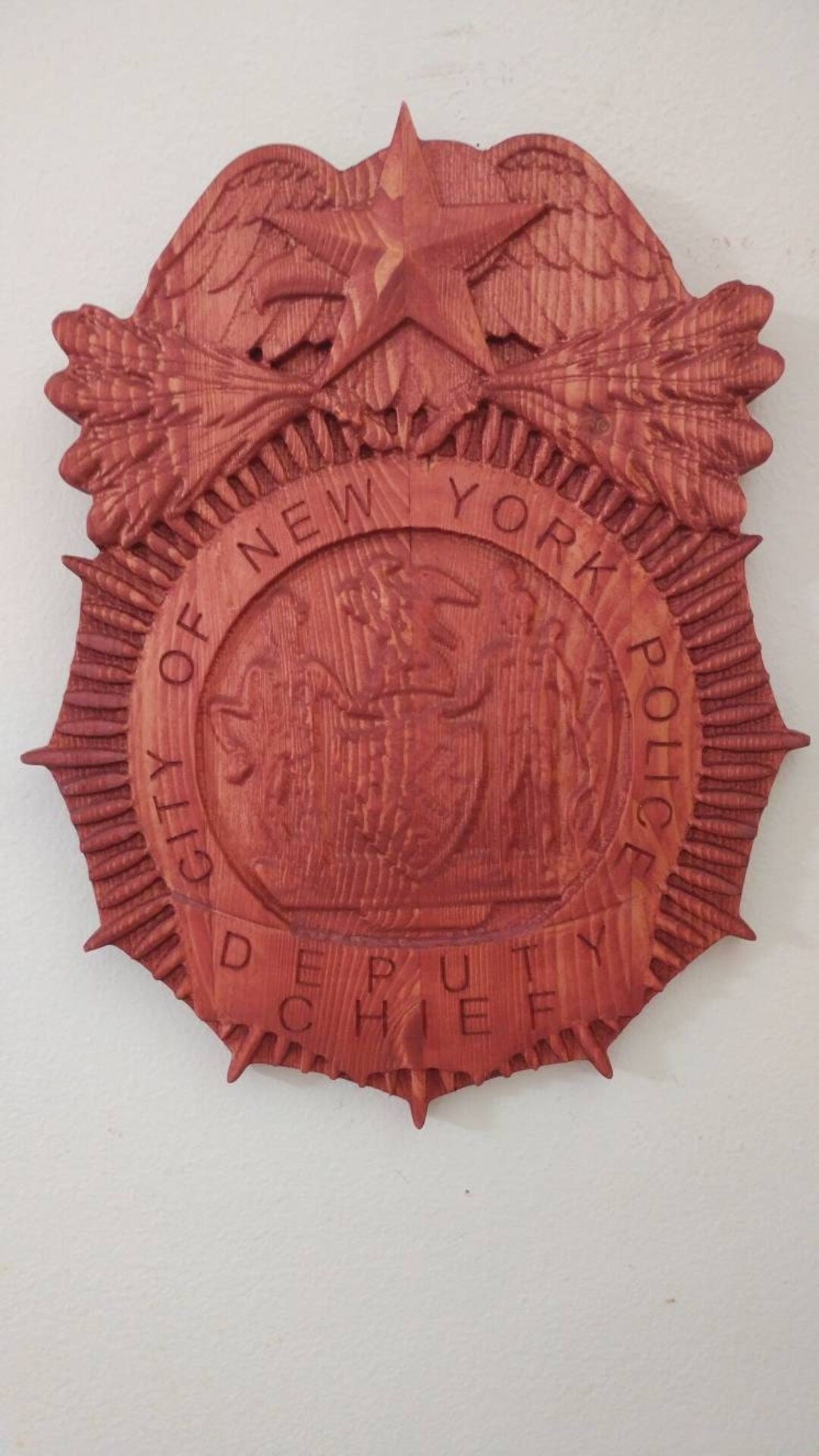 City of New York Deputy Chief Badge - 3D V CARVED - Personalized Police ...