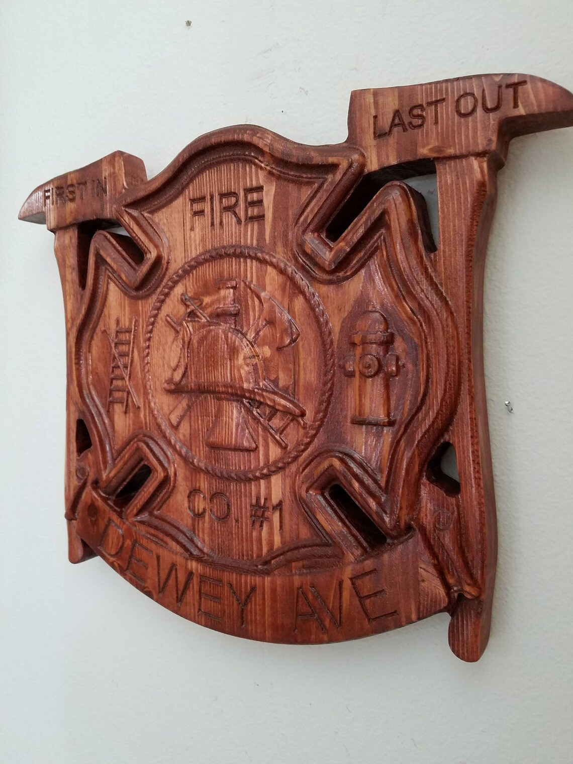 Personalized Fire Dept Fighter V Carved Wooden Sign - Etsy