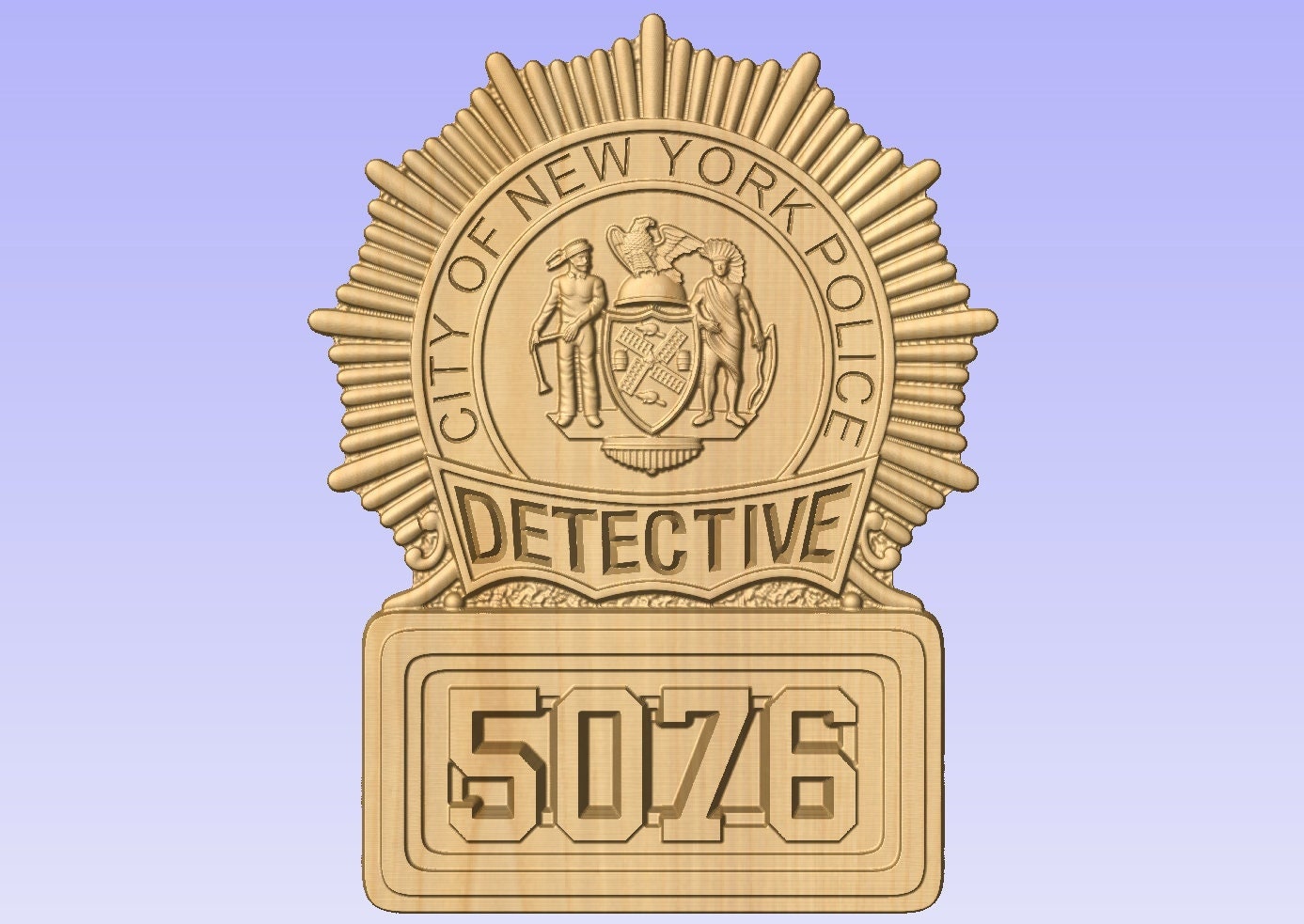 Custom NYPD Detective Badge 3D V Carved Wood Sign - Etsy